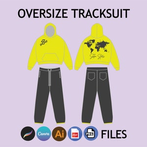 Streetwear Tracksuit Mockup Fashion Wear Digital Clothing Procreate ...