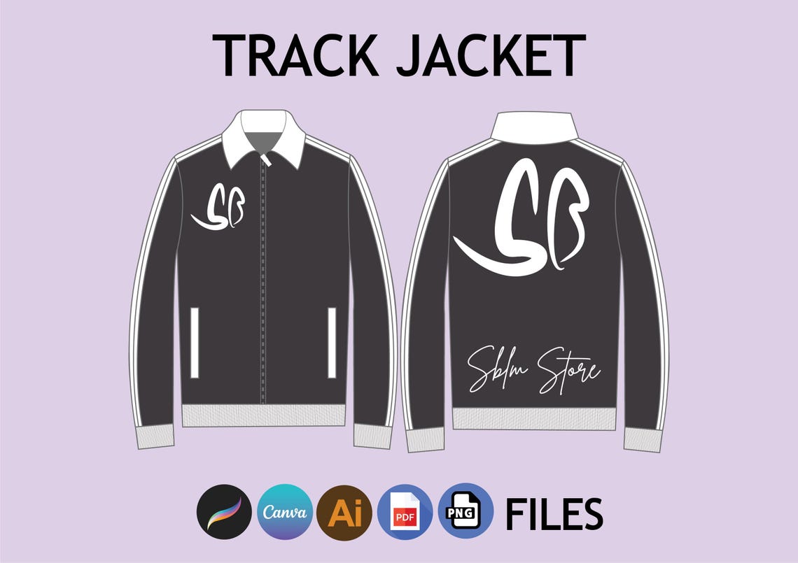 Streetwear Track Jacket Mock up Fashion Wear Digital Clothing Procreate ...