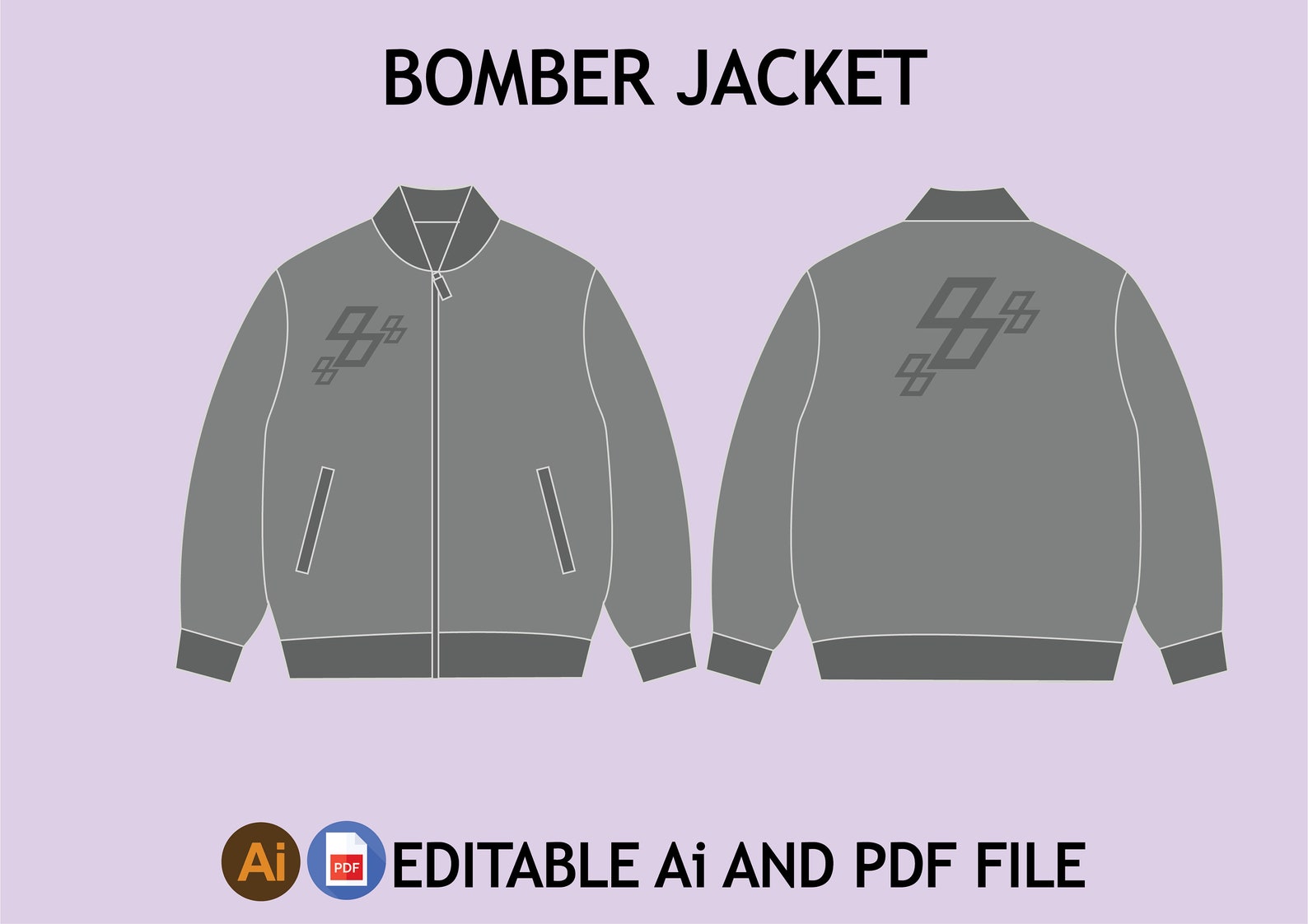 Streetwear Bomber Jacket Template Mock up Fashion Wear Digital Clothing ...