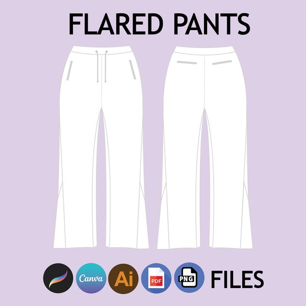 Flared Sweatpants Mockup - Etsy