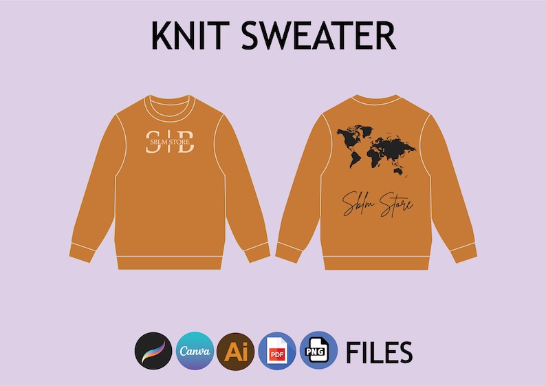 Knit Sweater Mockup Fashion Wear Digital Clothing Procreate Mockup ...