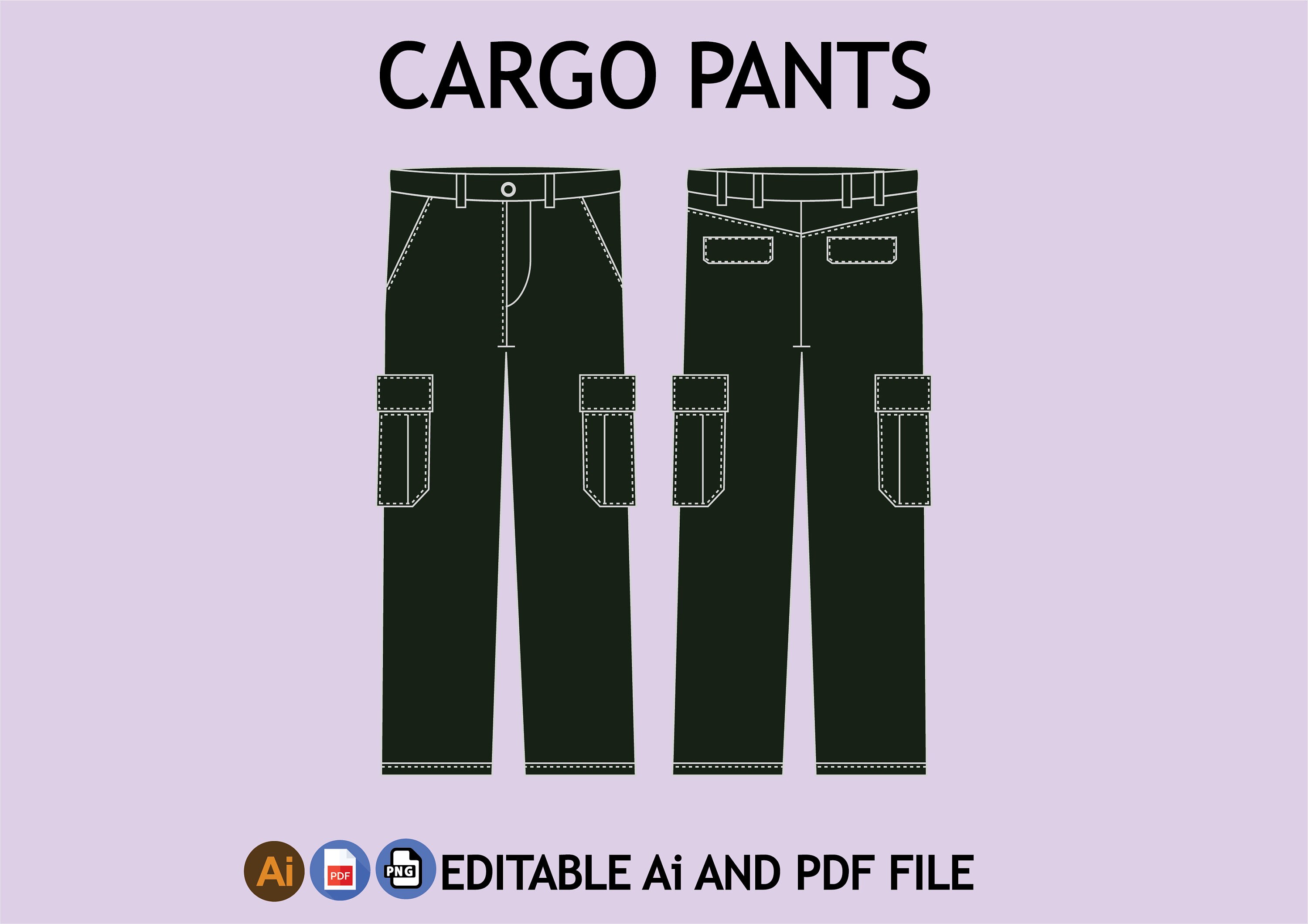 Cargo Pants Mockup Fashion Wear Digital Clothing Procreate Mockup ...