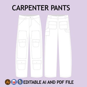 Double Knee Carpenter Pants Mockup Fashion Wear Digital Clothing ...