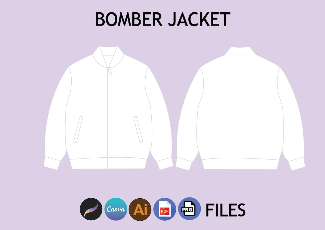 Streetwear Bomber Jacket Template Mock up Fashion Wear Digital Clothing ...