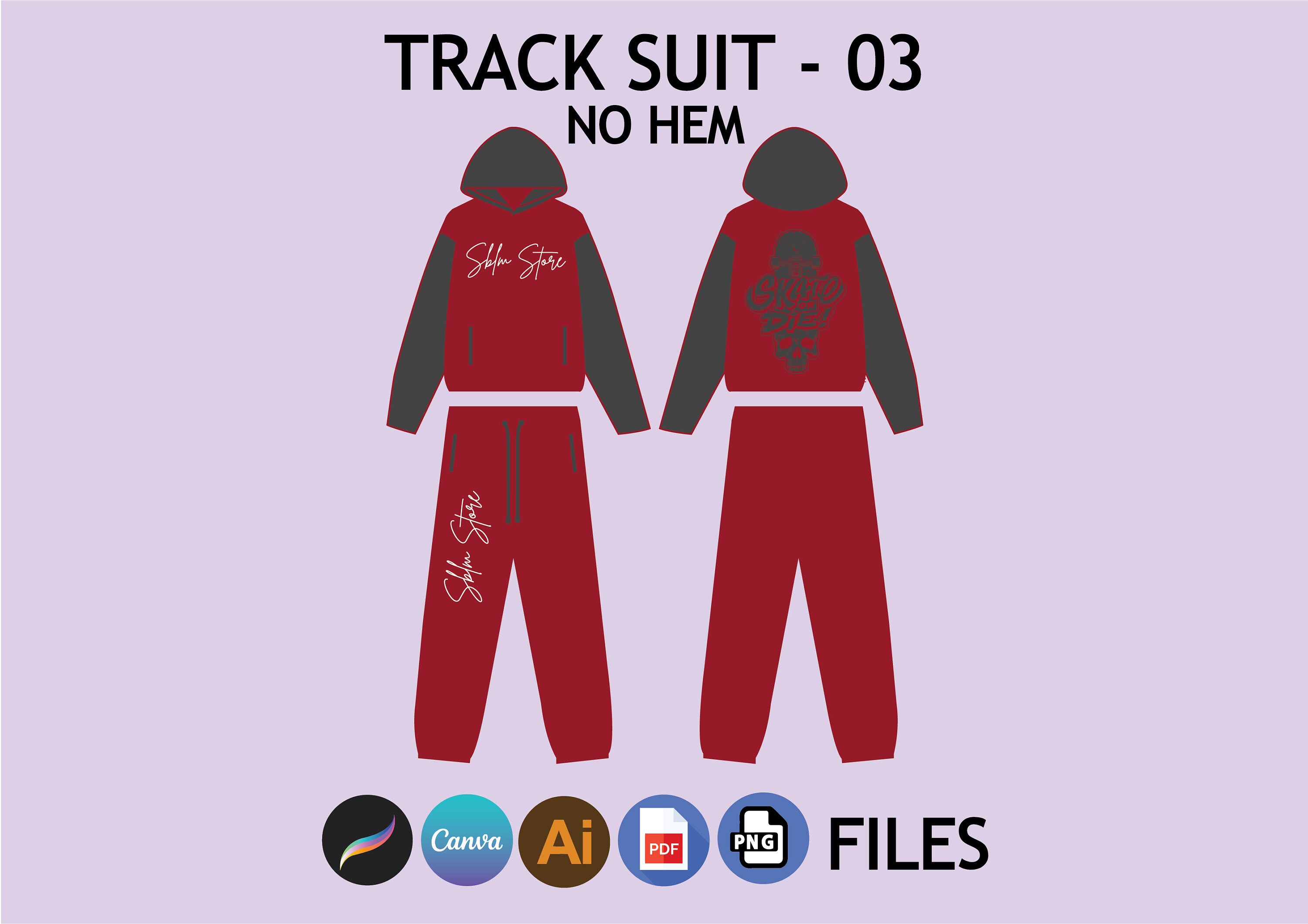 Streetwear Tracksuit Mock up Fashion Wear Digital Clothing Procreate ...