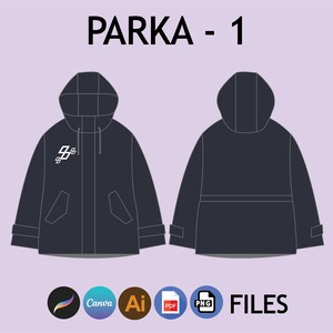 Parka Jacket Streetwear Mockup Fashion Wear Digital Clothing Procreate ...