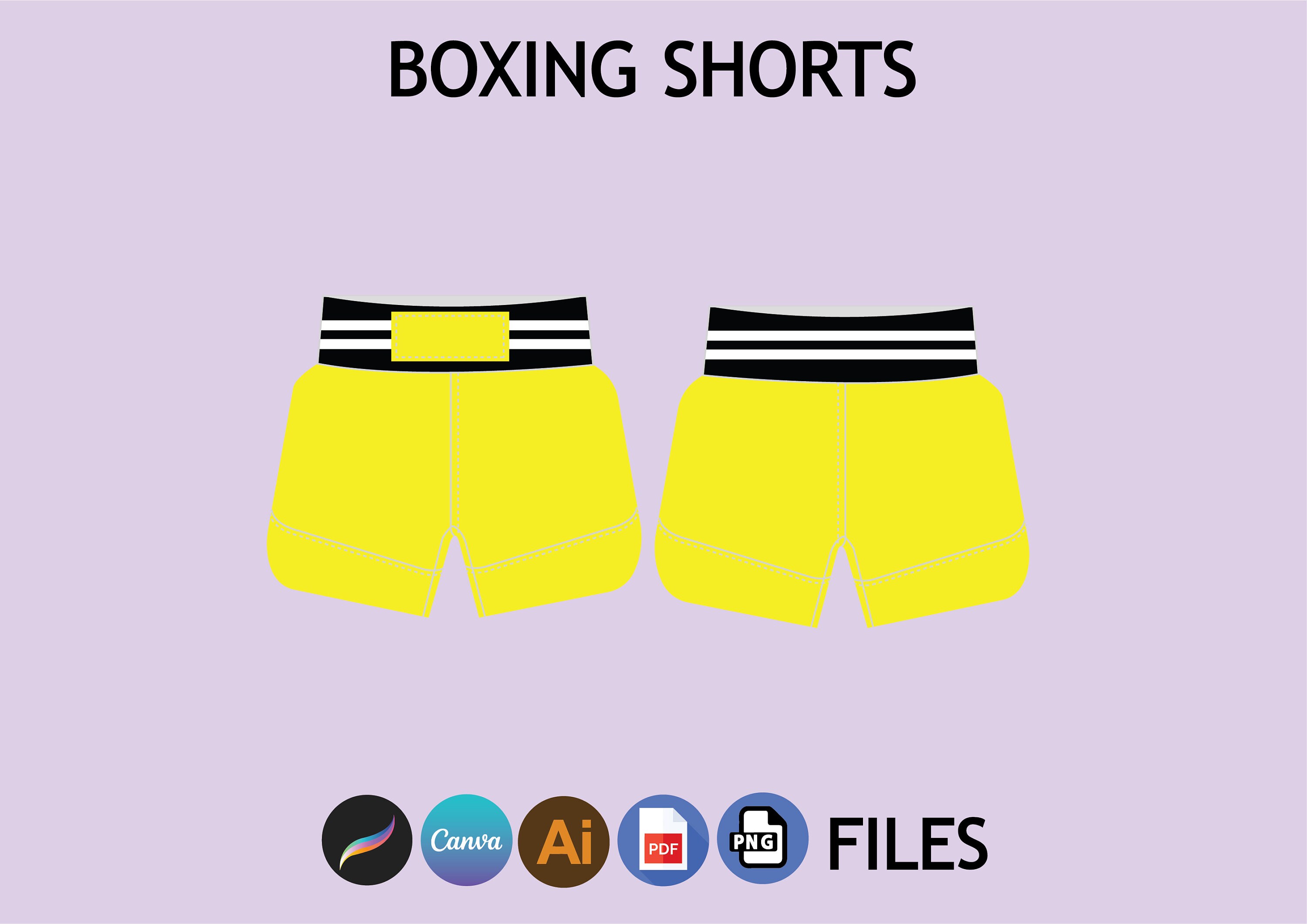 Boxing Shorts Mockup Fashion Wear Digital Clothing Procreate Mockup ...