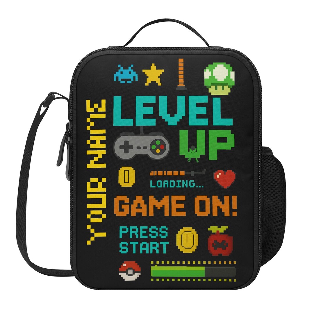 Gaming Lunch Bag - Level up Design With Custom Name - Etsy