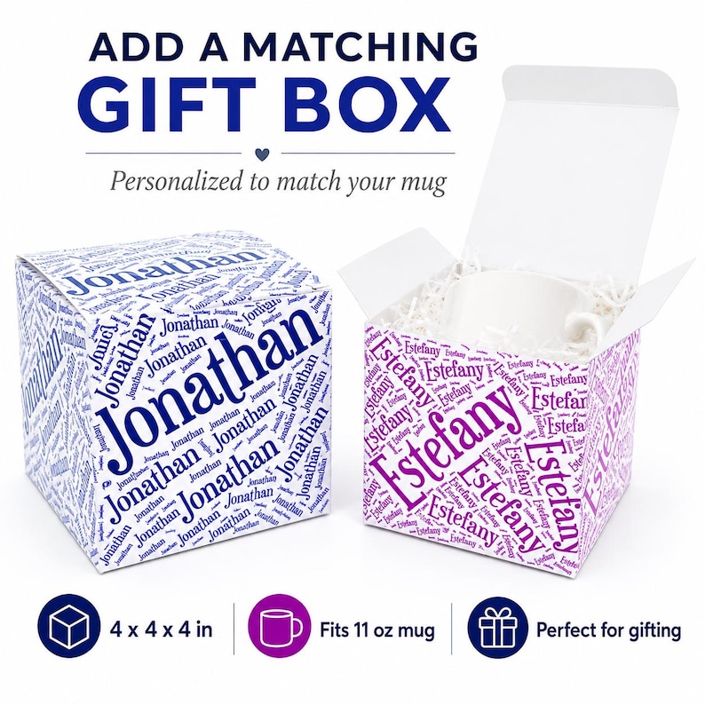 Personalized Name Mug With Gift Box Option | Custom Word Art Coffee Mug ...