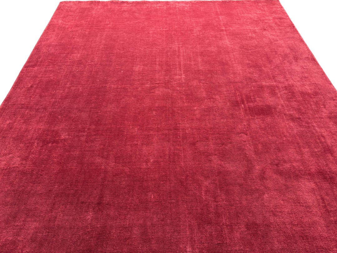 Handwoven Ruby Red New Zealand Wool Rug: Minimalist Modern Style - Etsy