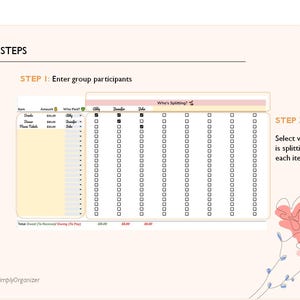 Split Bill/expenses With Friends & Family - Google Sheets - Etsy