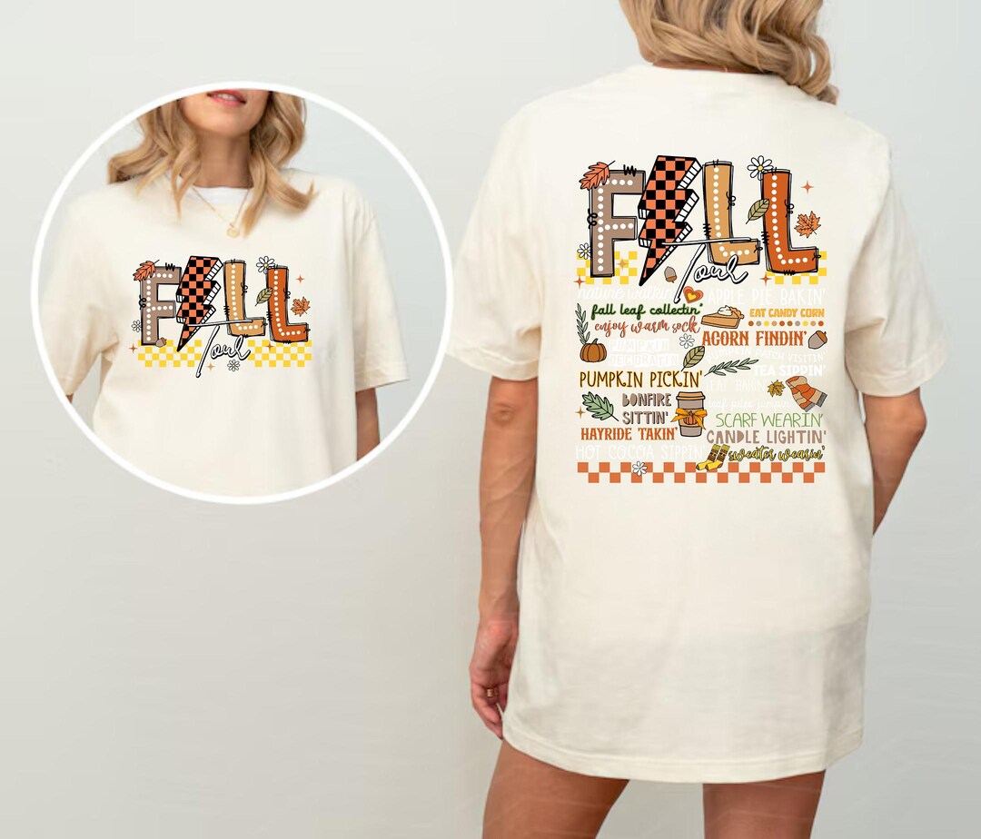 Retro Fall Tour Shirt Fall Vibes Shirt Floral Pumpkins Tshirt for Fall ...