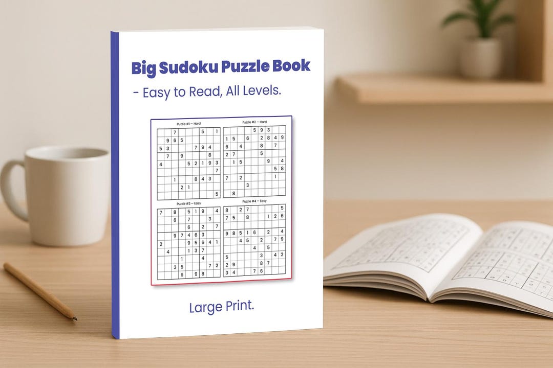 Large Print Sudoku Puzzle Book: 240 Brain Training Puzzles 8.5x11 In ...