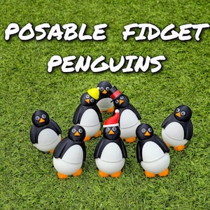 Posable Fidget Penguins High Quality 3D Printed Christmas Ornament ...