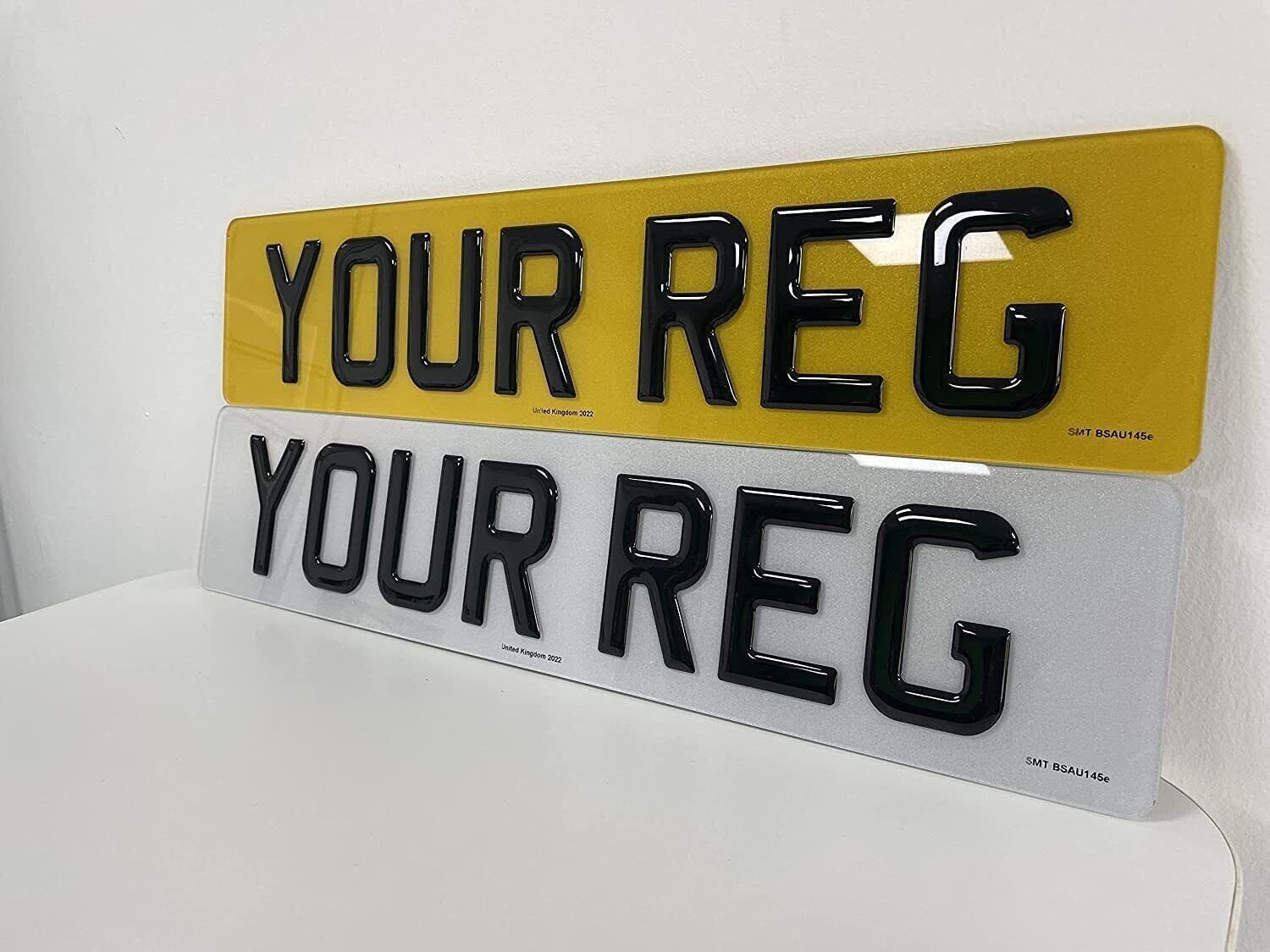 UK Road Legal 3D Gel Pair of Car Registration Number Plates Mot DVLA ...