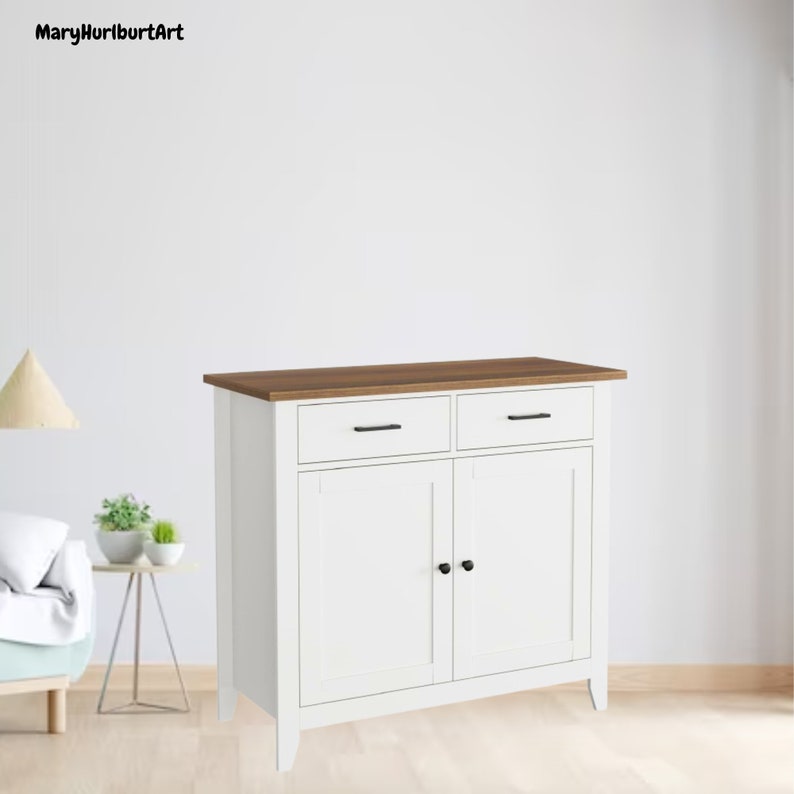 Entryway Console Cabinet, Floor Sideboard and Buffet Server Cabinet ...