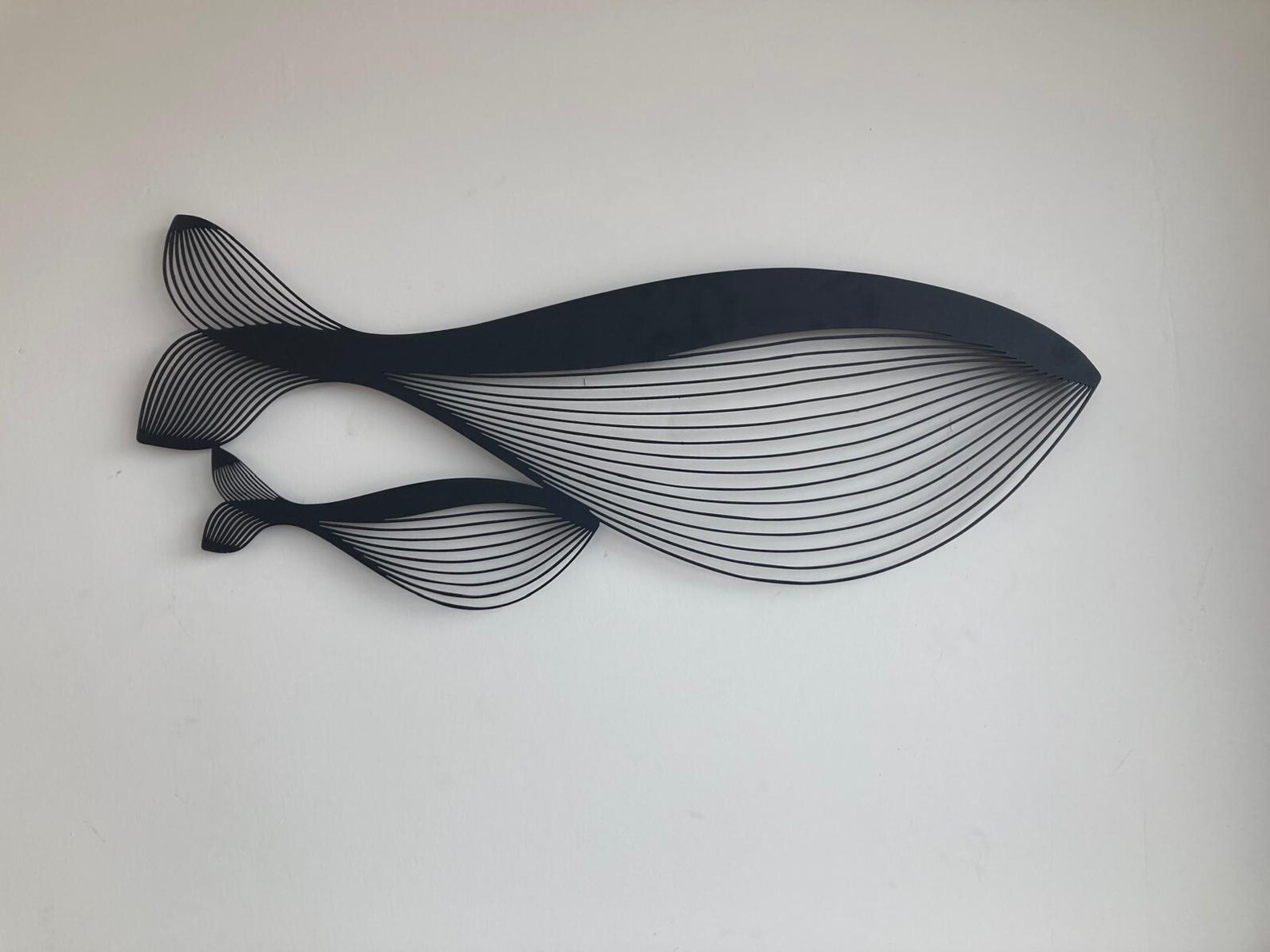 Mother and Baby Fish Metal Wall Art, Modern Nautical Ocean Theme Decor ...