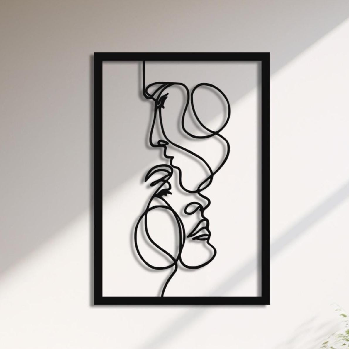 Metal Faces Wall Art, Metal Line Wall Art, Abstact Face Wall Art, Woman ...