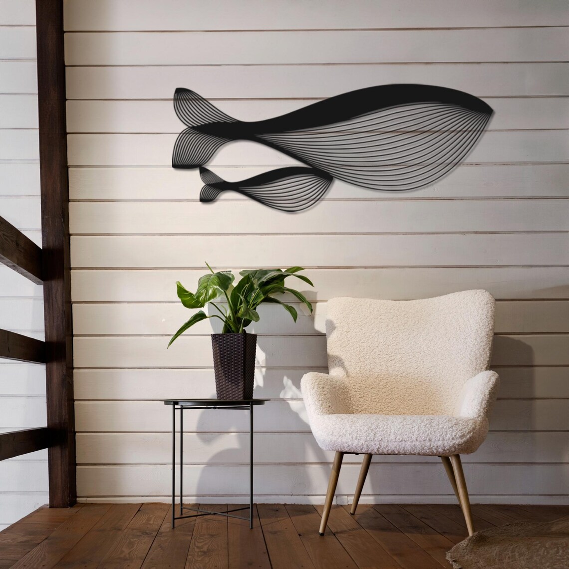 Mother and Baby Fish Metal Wall Art, Modern Nautical Ocean Theme Decor ...