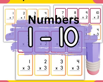 Printable Multiplication Flashcards 1-10 - Etsy