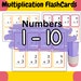 Multiplication Flashcards 1-10 Set: Digital Download With Dual-side ...