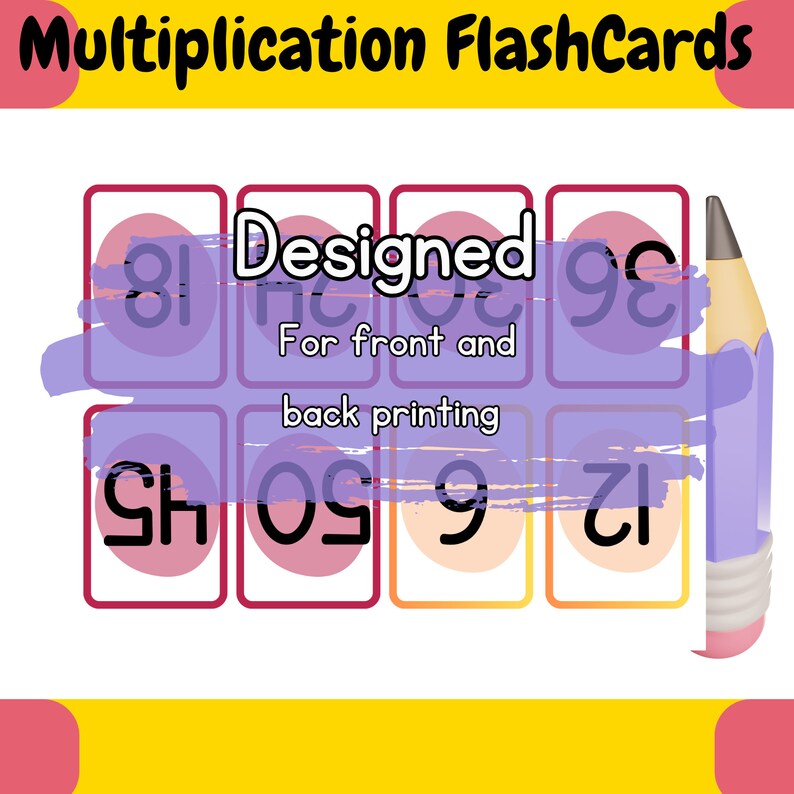 Multiplication Flashcards 1-10 Set: Digital Download With Dual-side ...