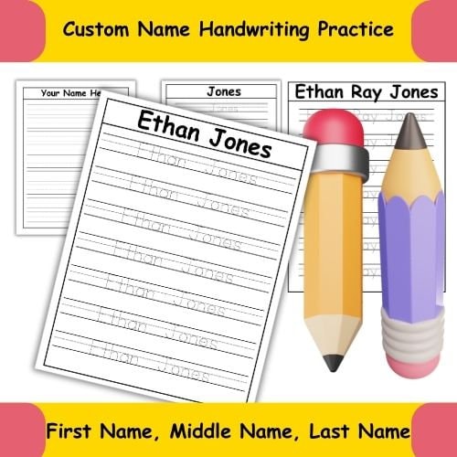 Traceable Name | Custom Name Handwriting Practice Sheet | Name Tracing ...