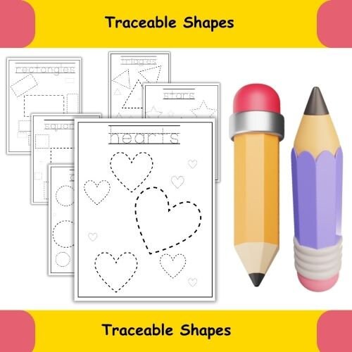 Traceable Shapes PDF, Multiple Sizes, Learn to Draw, Art Lesson ...