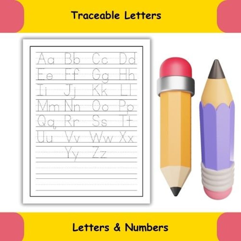 Traceable Letters and Numbers Worksheet Handwriting Practice PDF ...