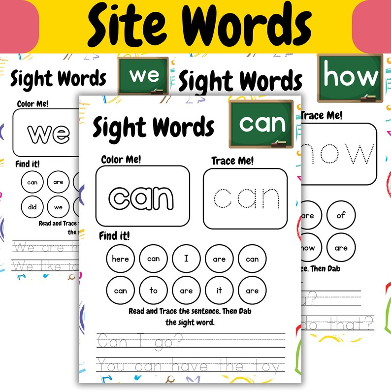 30 Sight Words Kindergarten School Curriculum Fun Learning Activities ...