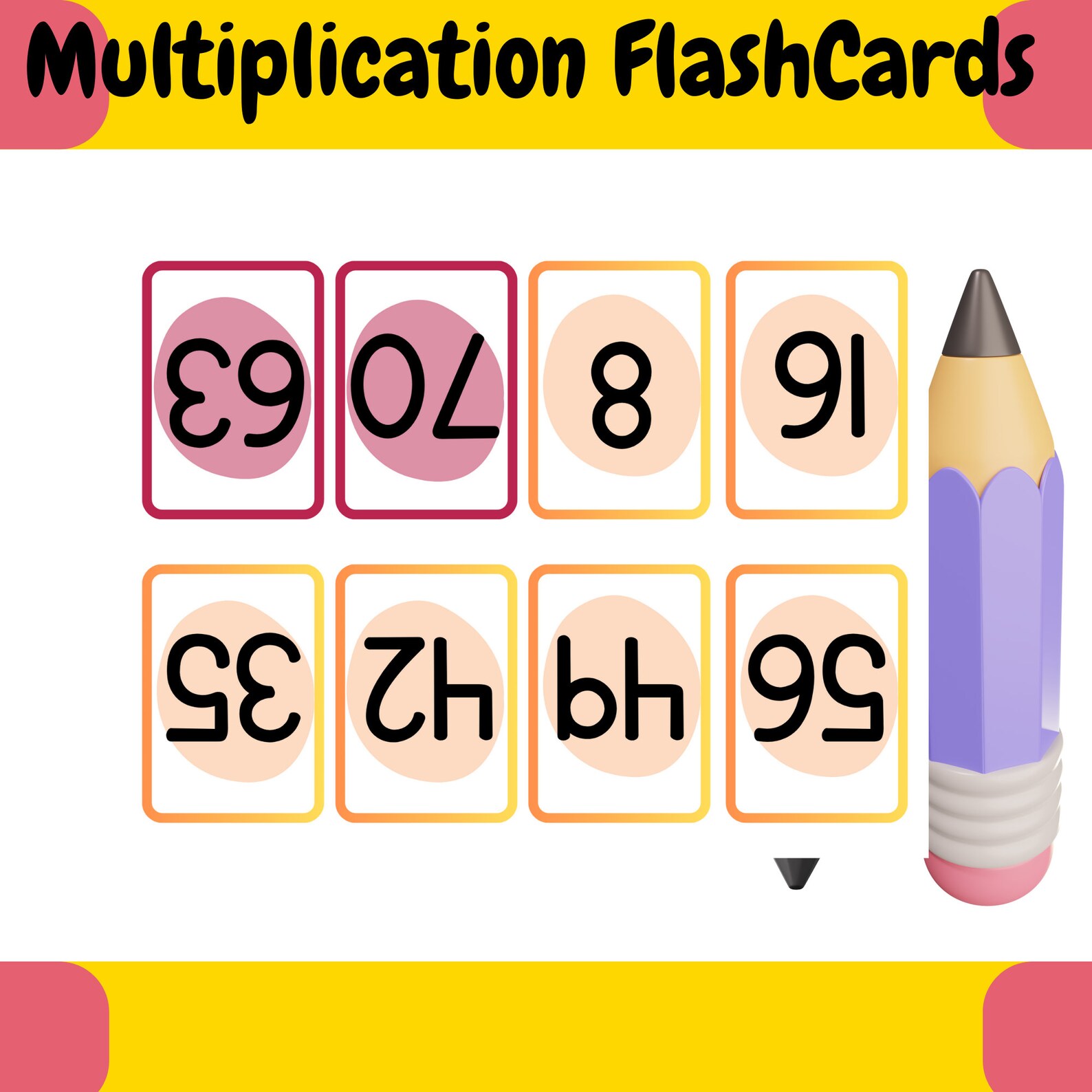 Multiplication Flashcards 1-10 Set: Digital Download With Dual-side ...