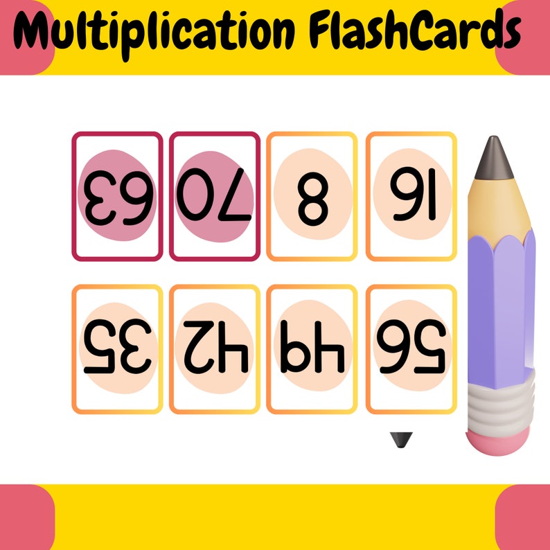 Multiplication Flashcards 1-10 Set: Digital Download With Dual-side ...