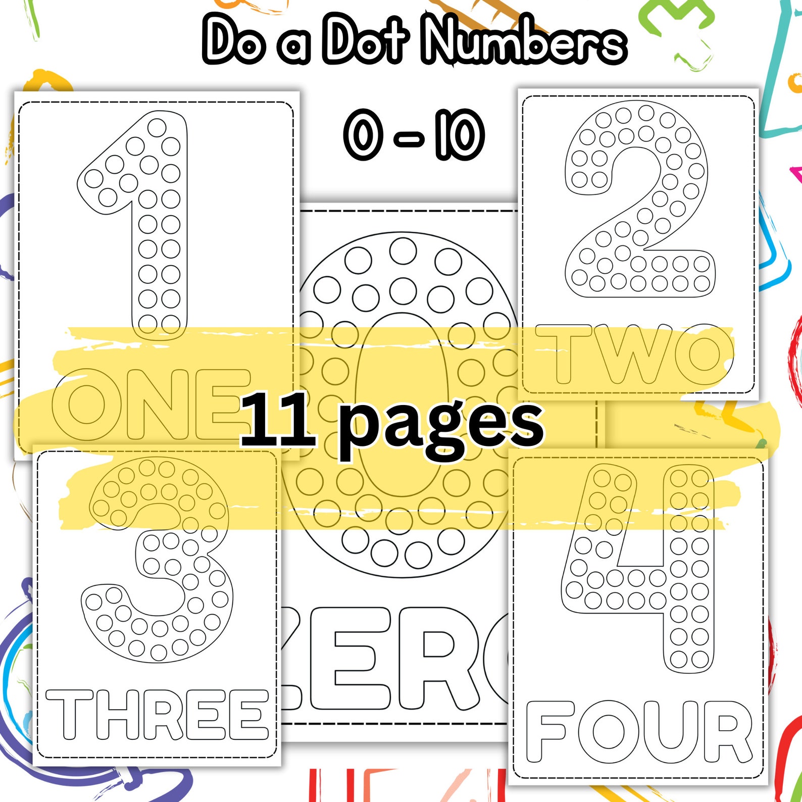 Printable Dot Maker Activity Coloring Page Worksheet | Numbers 0 - 10 ...