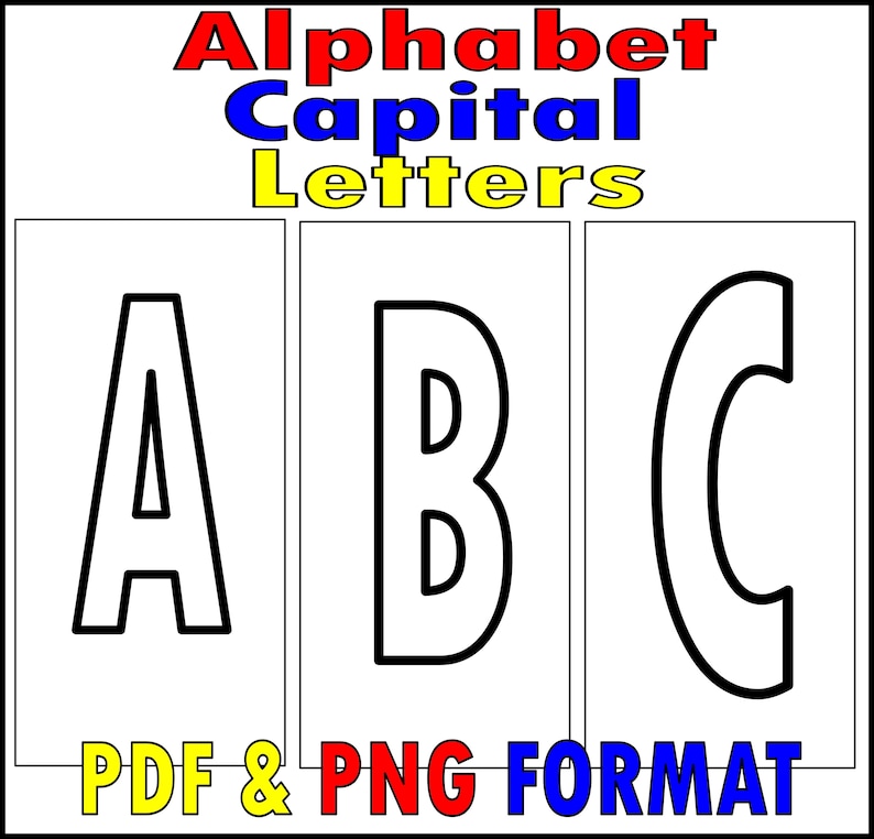 ABC Capital Letters Pdf Full Alphabet & Individual Letters Total 27 Pages Alphabet Letters ...