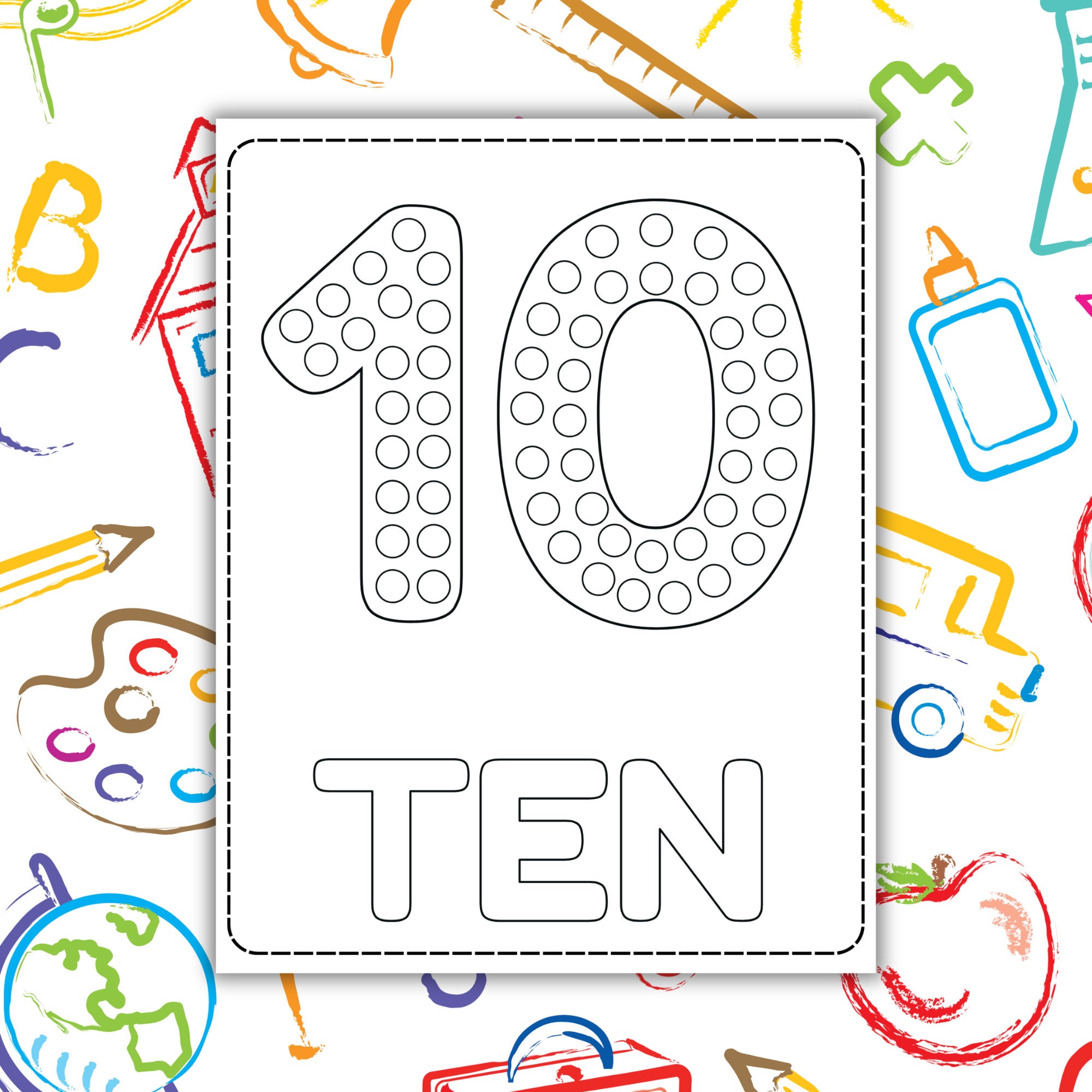 Printable Dot Maker Activity Coloring Page Worksheet | Numbers 0 - 10 ...