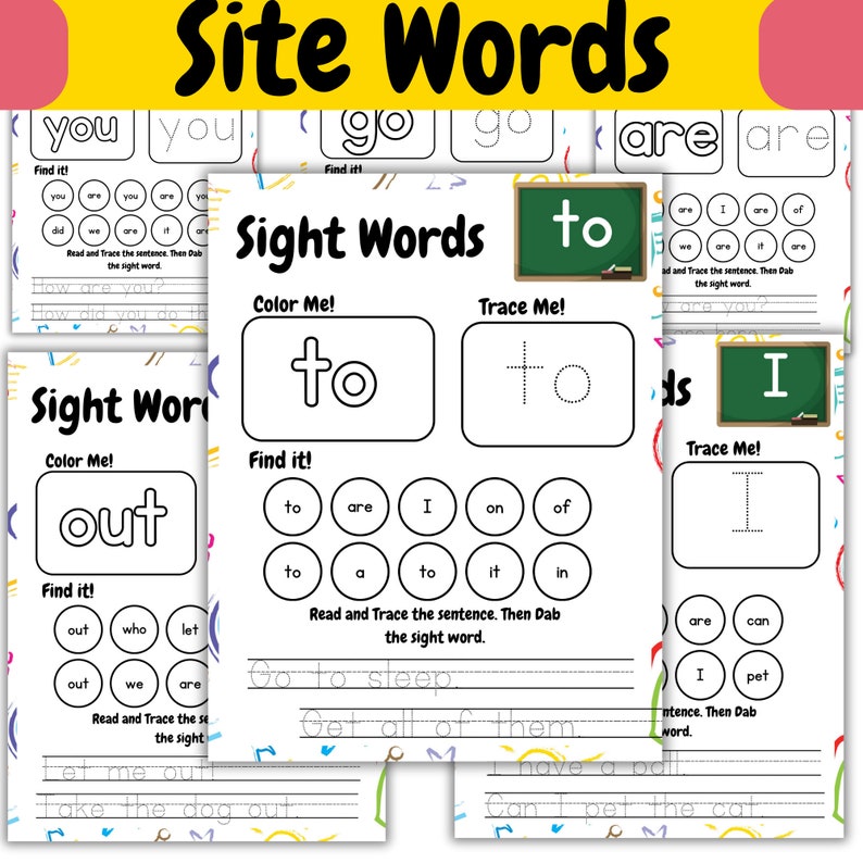 30 Sight Words Kindergarten School Curriculum Fun Learning Activities ...