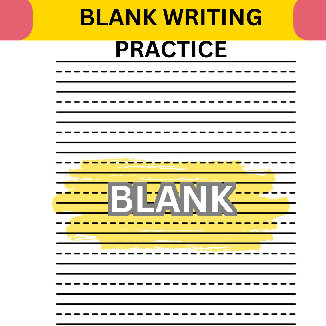 Blank Tracing Handwriting Practice Writing Worksheet | Blank ...