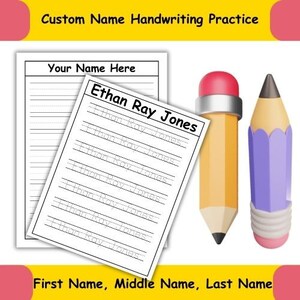 Traceable Name | Custom Name Handwriting Practice Sheet | Name Tracing ...