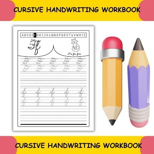 Cursive Writing Traceable Letters, Kids Handwriting Practice Workbook ...