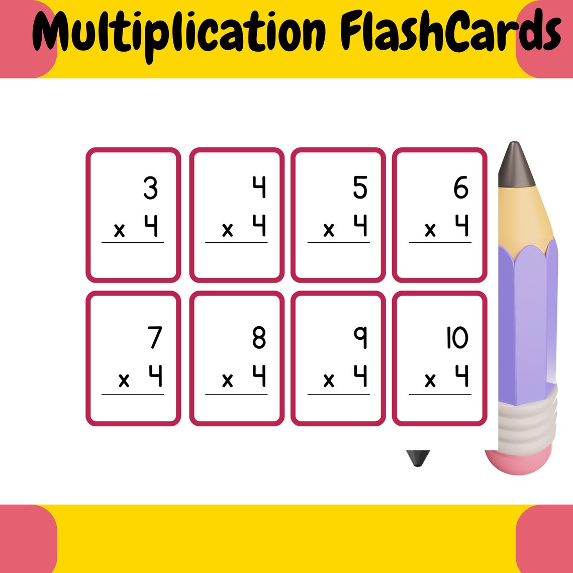 Multiplication Flashcards 1-10 Set: Digital Download With Dual-side ...