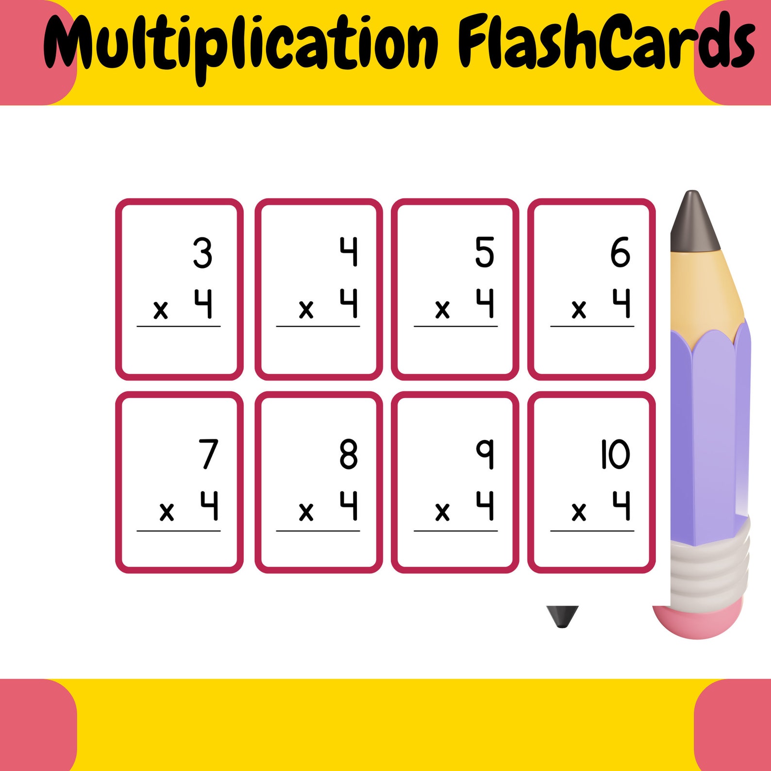 Multiplication Flashcards 1-10 Set: Digital Download With Dual-side ...