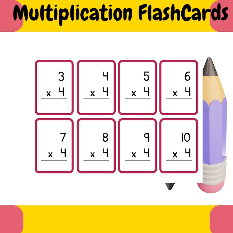 Multiplication Flashcards 1-10 Set: Digital Download With Dual-side ...