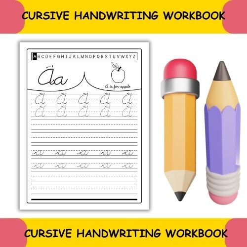 Cursive Writing Traceable Letters, Kids Handwriting Practice Workbook ...