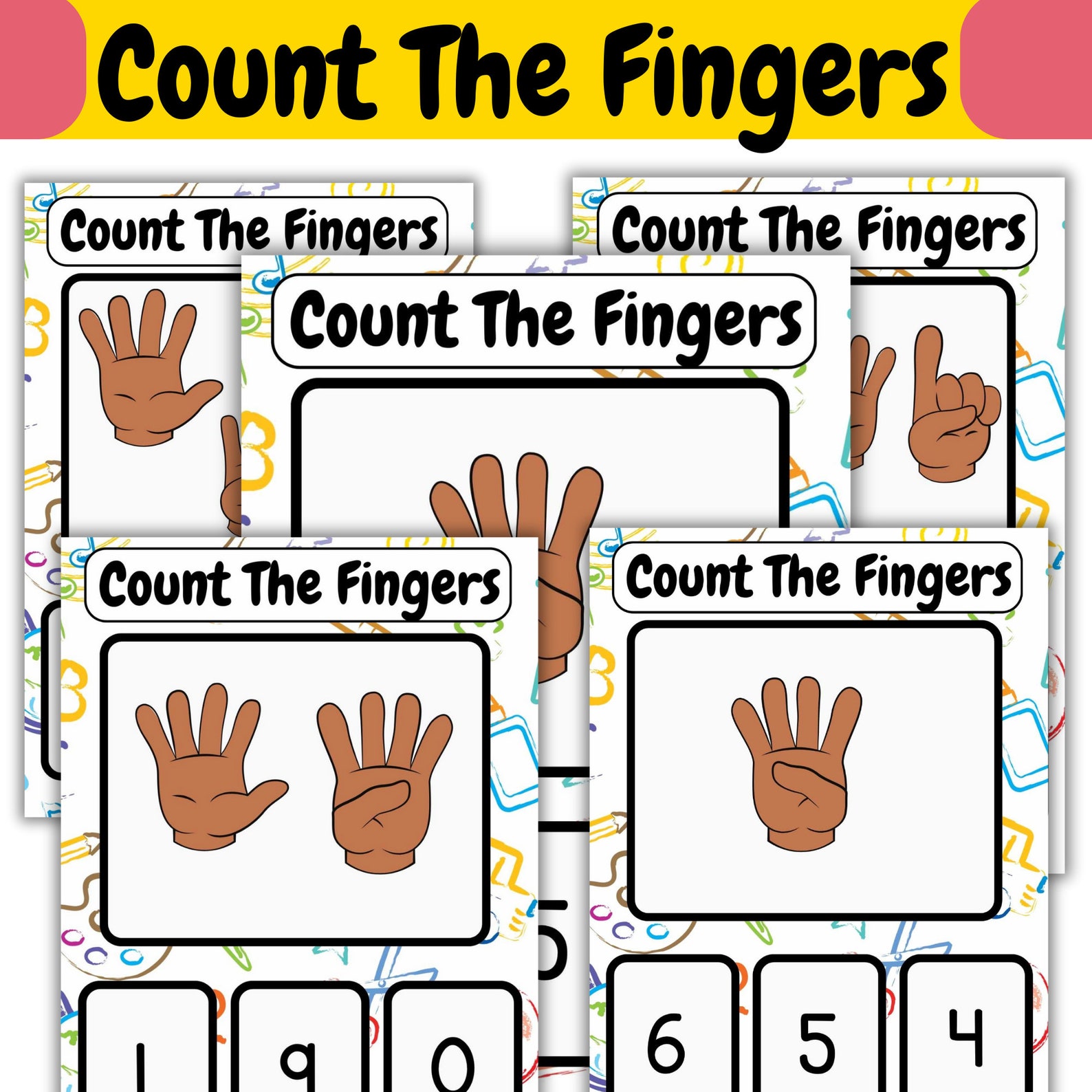 Count the Fingers Worksheet: Fun Counting up to 20 Activity for Kids ...
