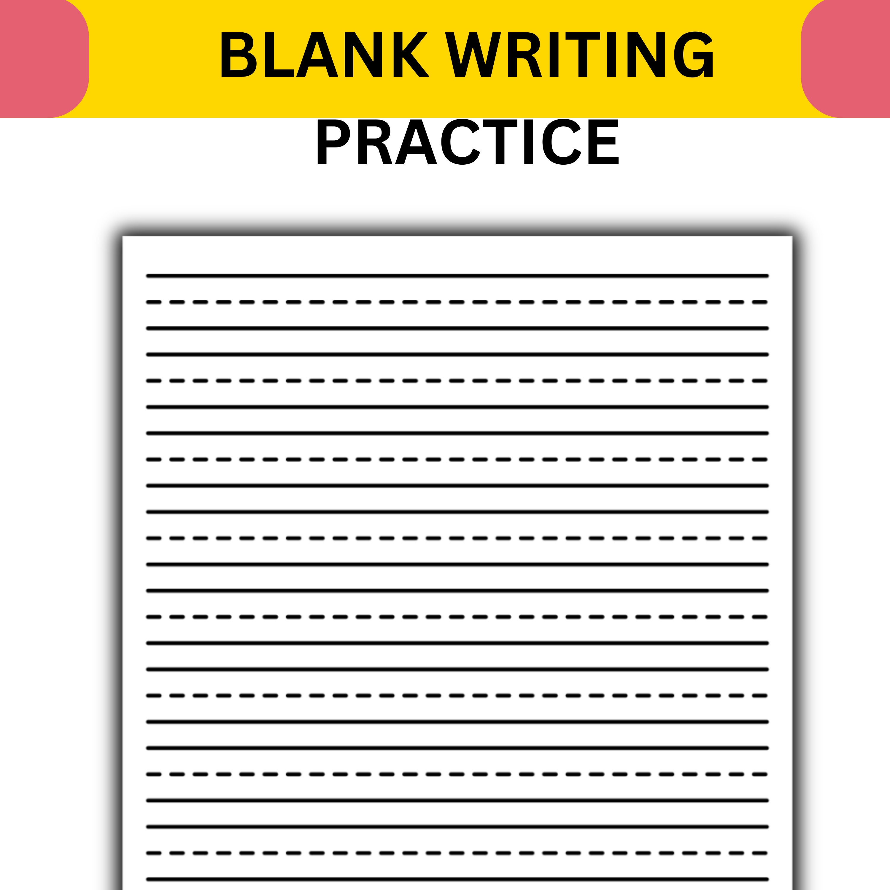 Blank Tracing Handwriting Practice Writing Worksheet | Blank ...