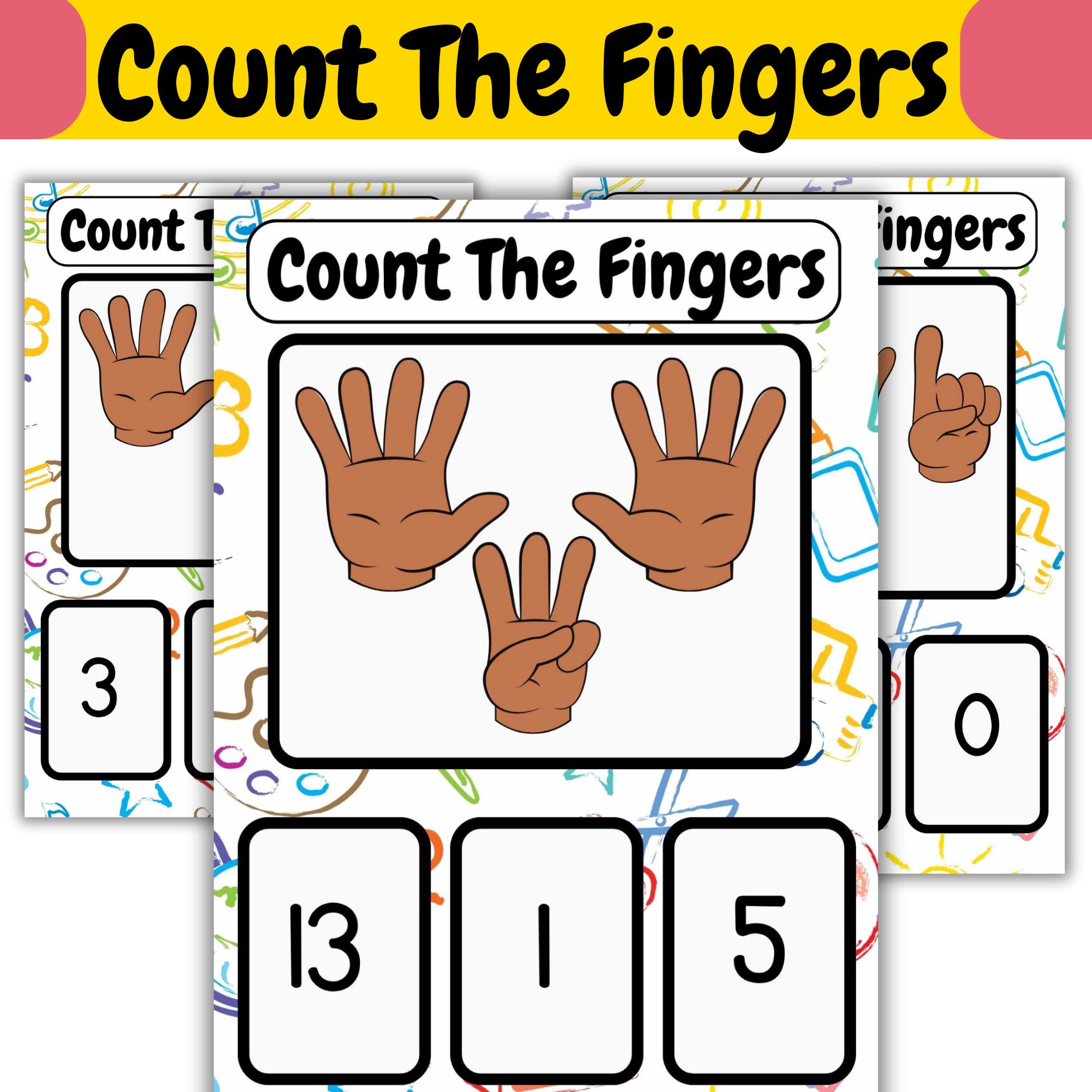 Count the Fingers Worksheet: Fun Counting up to 20 Activity for Kids ...