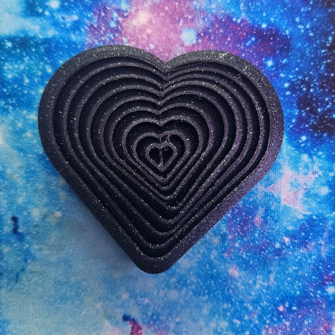 3D Printed Heart Fidget Toy, Perfect Desk Novelty Gift, Colorful Moving ...