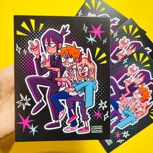 CSM Family Print and Sticker Set Denji, Aki, Power, Kobeni, Nayuta - Etsy