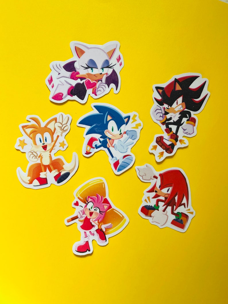 Sonic Stickers Tails, Amy, Knuckles, Shadow, Rouge - Etsy