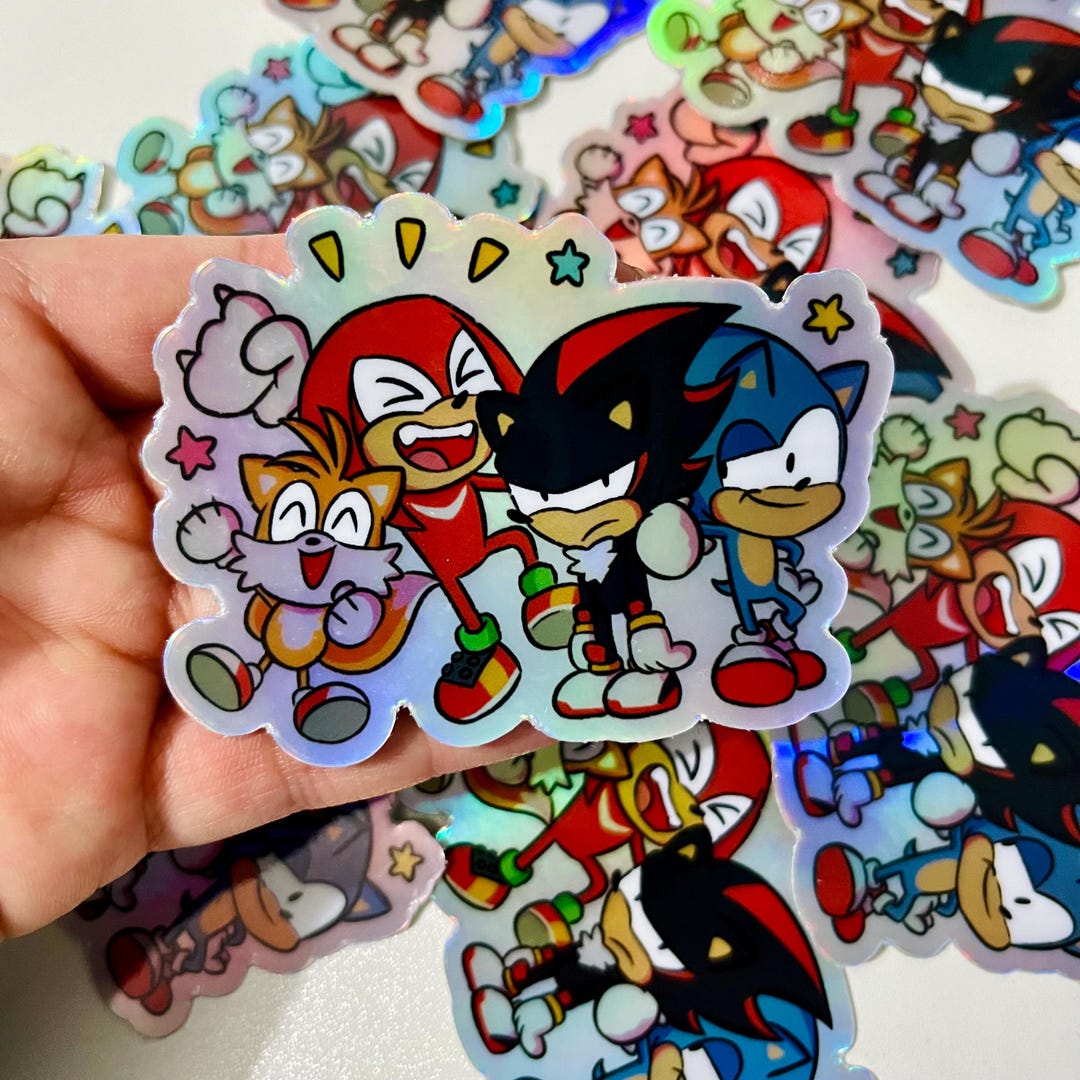 Sonic Holographic Stickers Sonic 3 Inspired Tails Knuckles Sonic ...